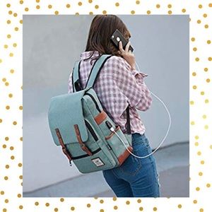 Bags | Cute Slim Laptop Backpack With Usb Charging Port | Poshmark